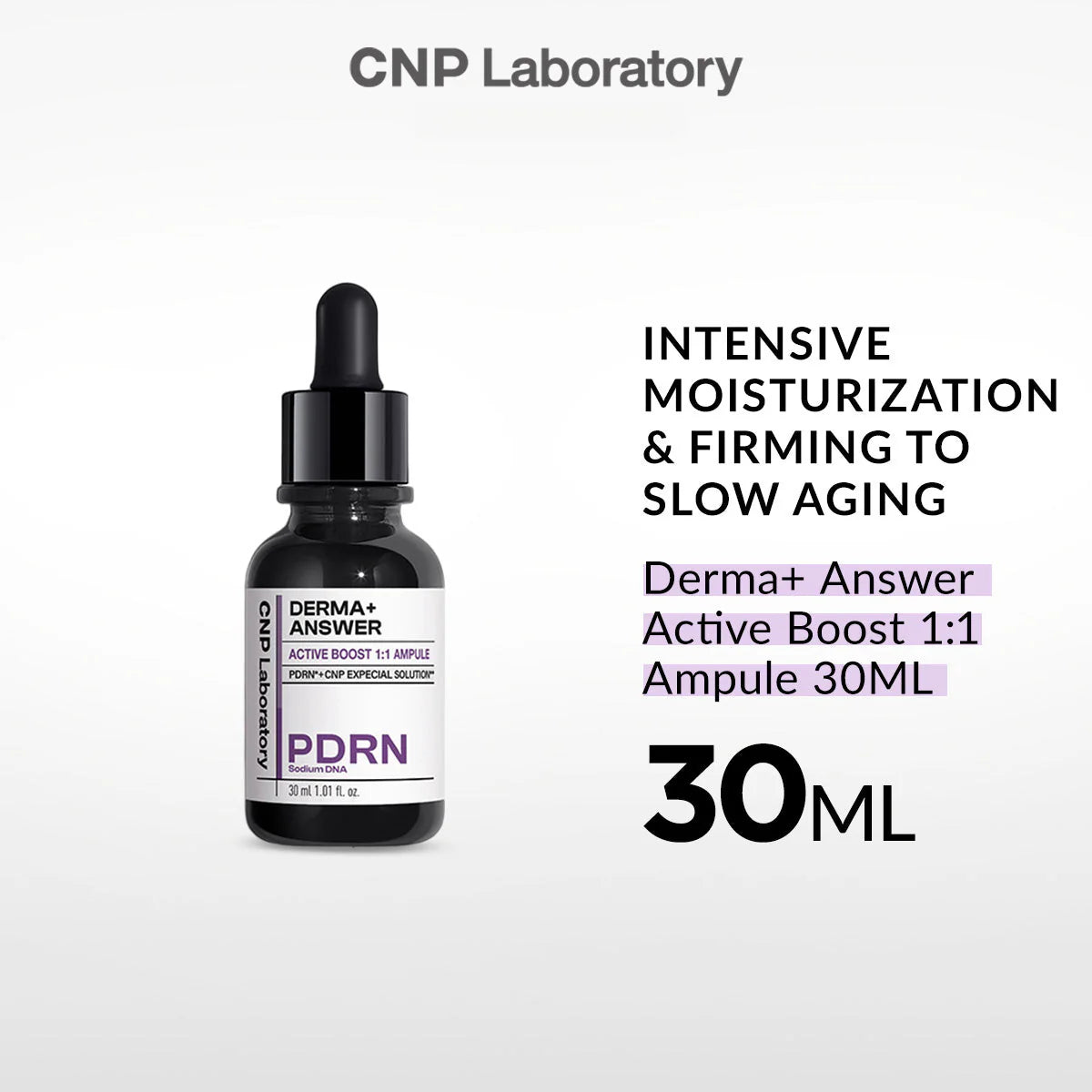 CNP Laboratory 𝐃𝐞𝐫𝐦𝐚 𝐀𝐧𝐬𝐰𝐞𝐫 𝐀𝐜𝐭𝐢𝐯𝐞 𝐁𝐨𝐨𝐬𝐭 𝐀𝐦𝐩𝐮𝐥𝐞 𝐏𝐃𝐑𝐍 30ml + 15ml – Amore Cosmetics